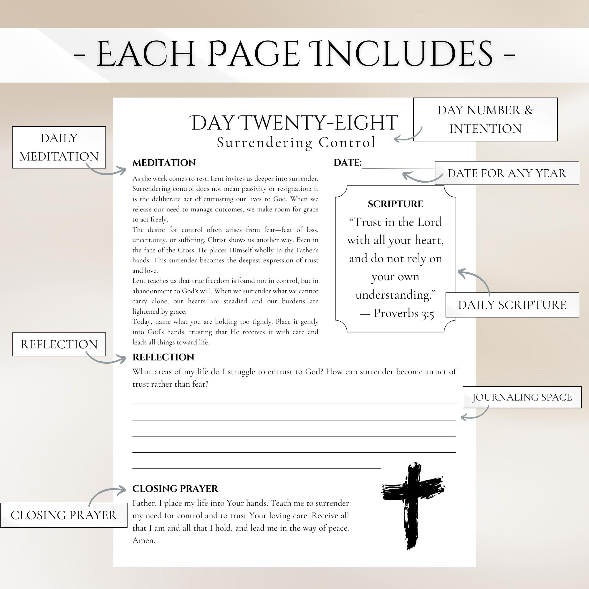 40 Day Lent Devotional | Catholic Christian Lenten Journal PDF | Daily ...