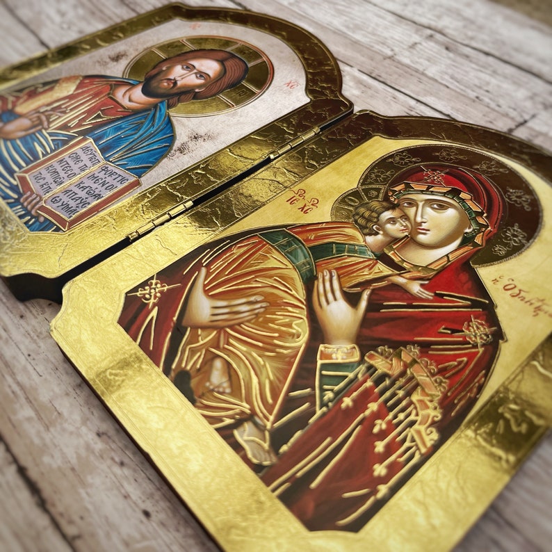 Byzantine Style Christ the Ruler and Virgin and Child Arched - Etsy