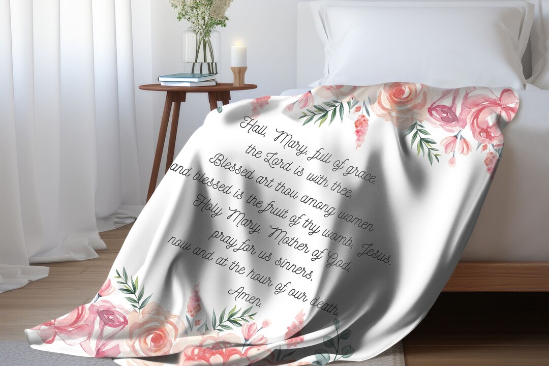 Hail Mary Prayer Plush Throw Blanket Inspirational Catholic - Etsy