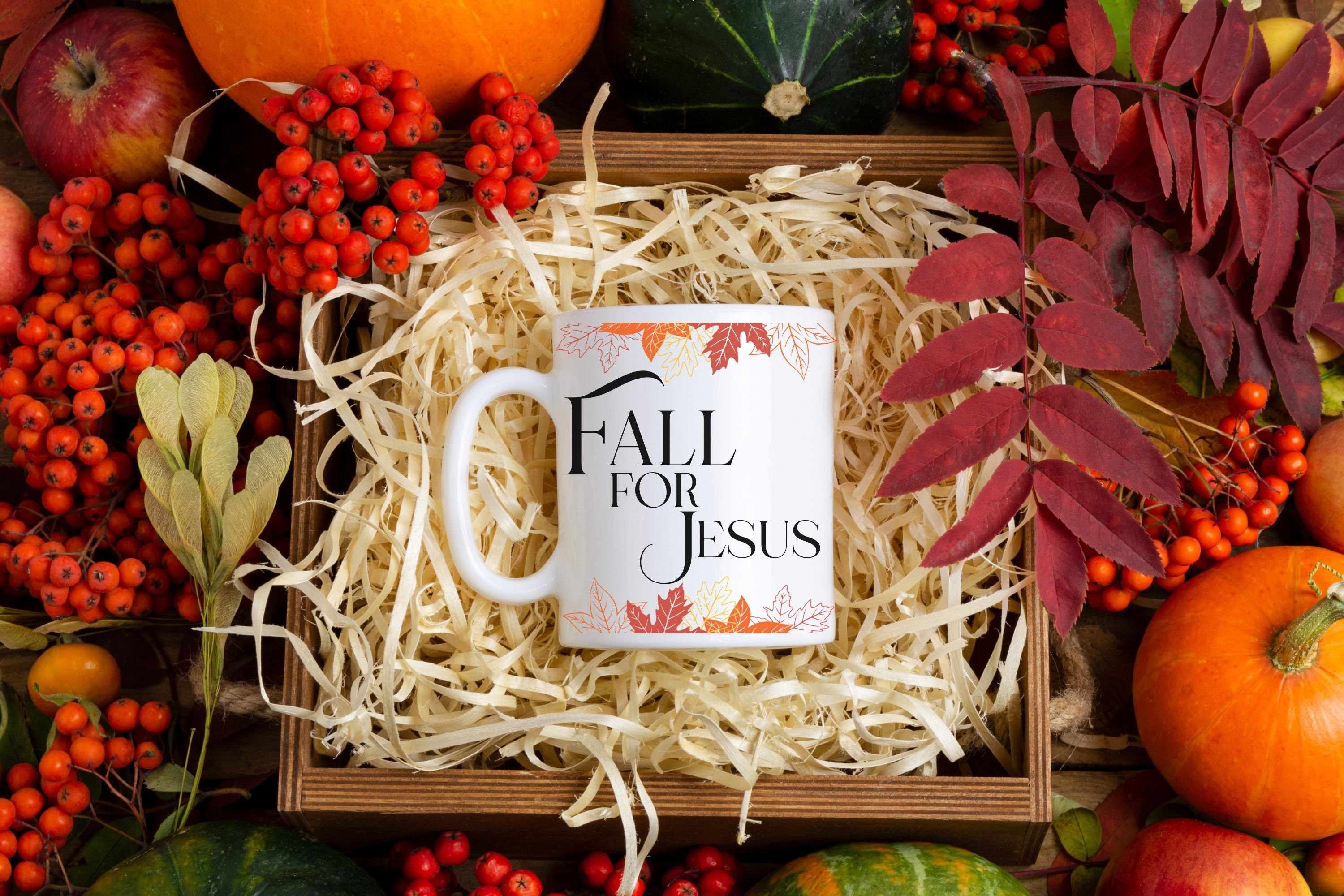 Fall for Jesus Ceramic Mug, Thanksgiving Mug Gift, Christian Mug Gift ...