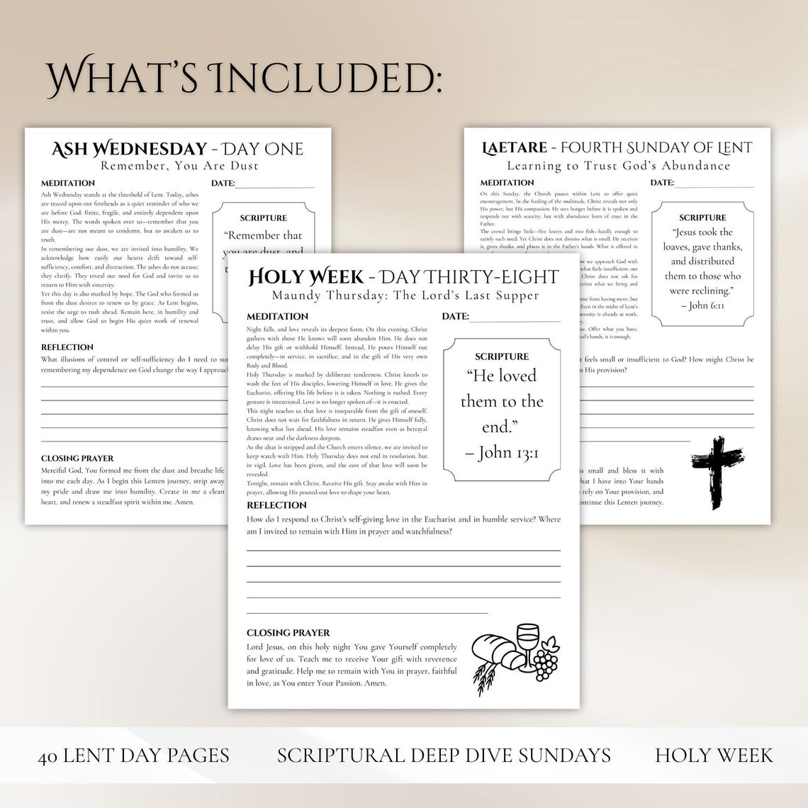40 Day Lent Devotional | Catholic Christian Lenten Journal PDF | Daily ...