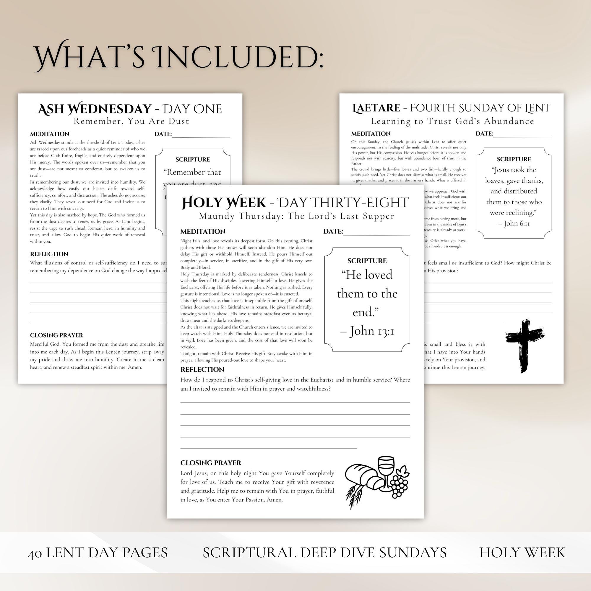40 Day Lent Devotional | Catholic Christian Lenten Journal PDF | Daily ...