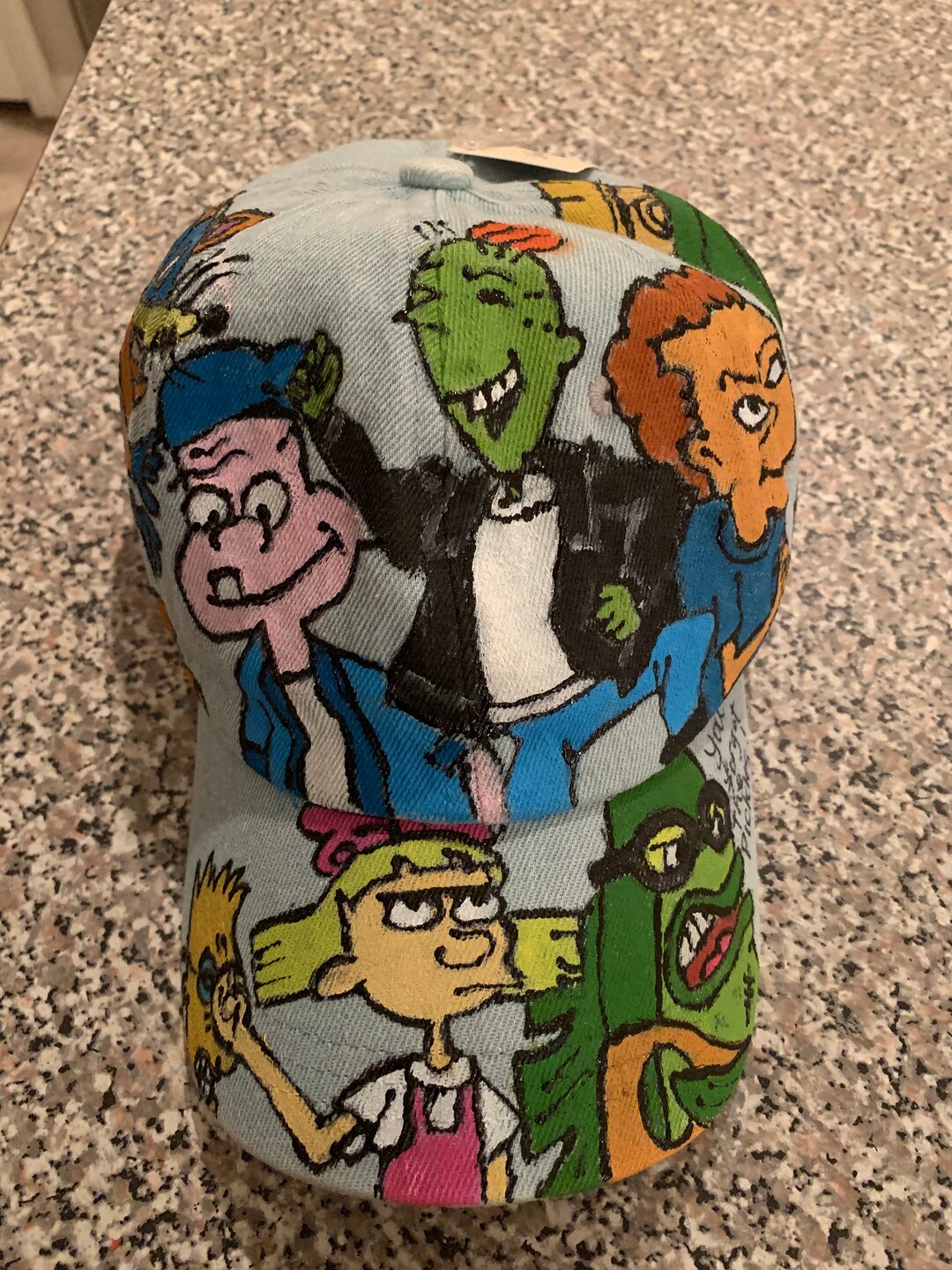 Custom Hand Painted 90’s Cartoon Themed Dad Hat - Etsy