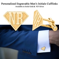 Initial Cufflinks - Etsy