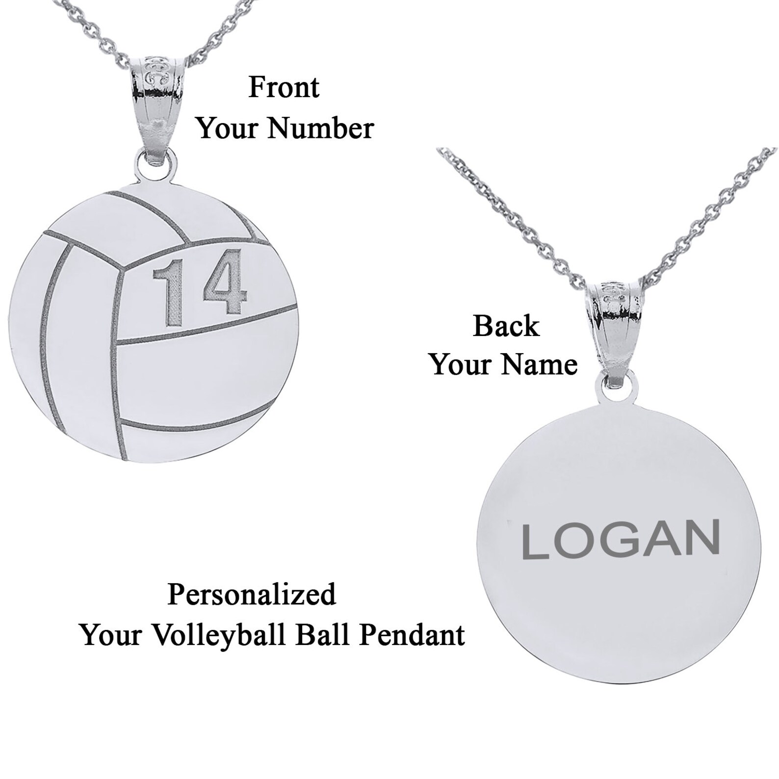 Personalized Name & Number Engravable Front/back Volleyball - Etsy