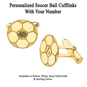 Engravable Men's Soccer Sports Team Number Cufflinks Set Monogrammed ...