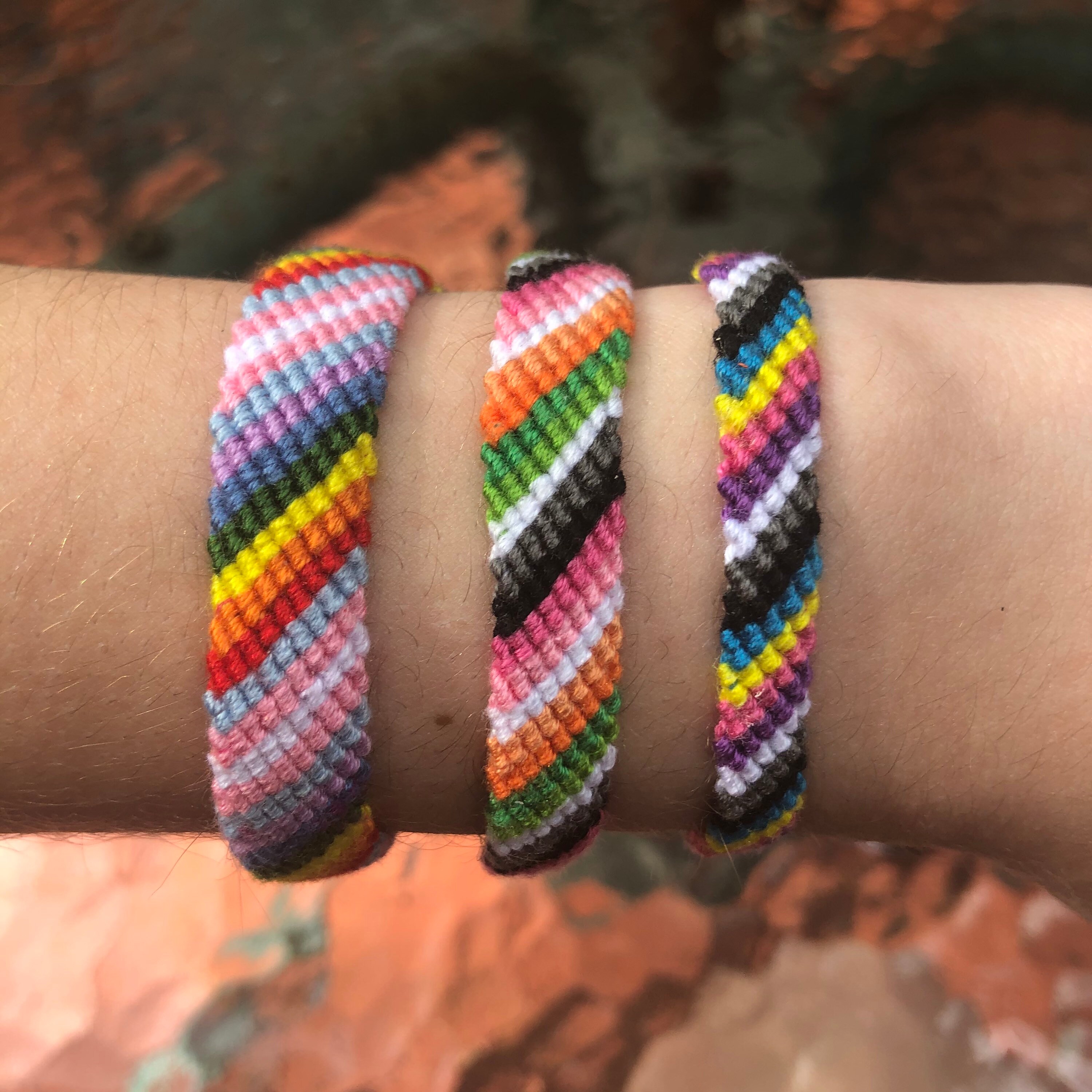 Custom LGBTQ Double Pride Flag String Bracelet | Etsy Australia