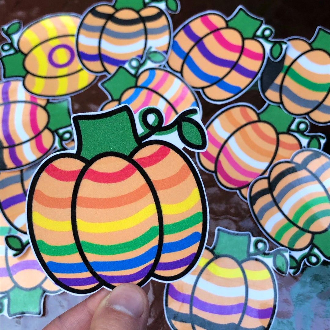 LGBTQ Pride Pumpkin Fall Halloween Sticker Customizable - Etsy
