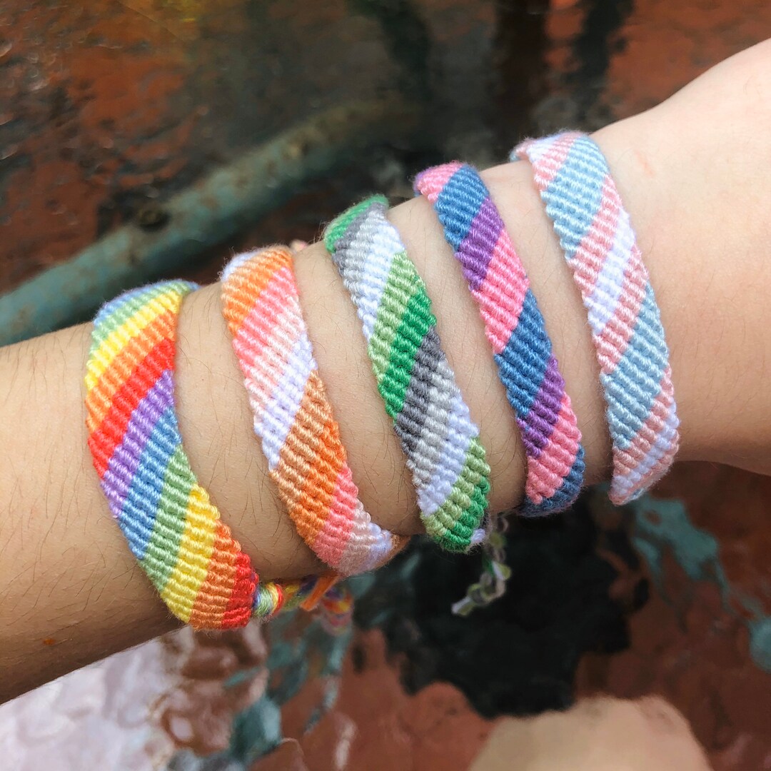 Pastel Lgbtq Pride Flag String Bracelet Etsy