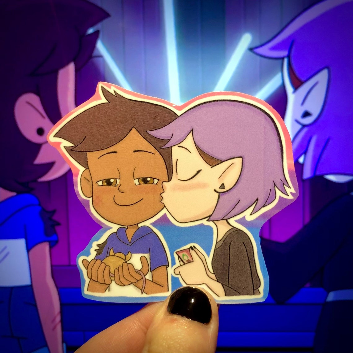 The Owl House Purple Haired Lumity Kiss LGBTQ Sticker - Etsy Finland