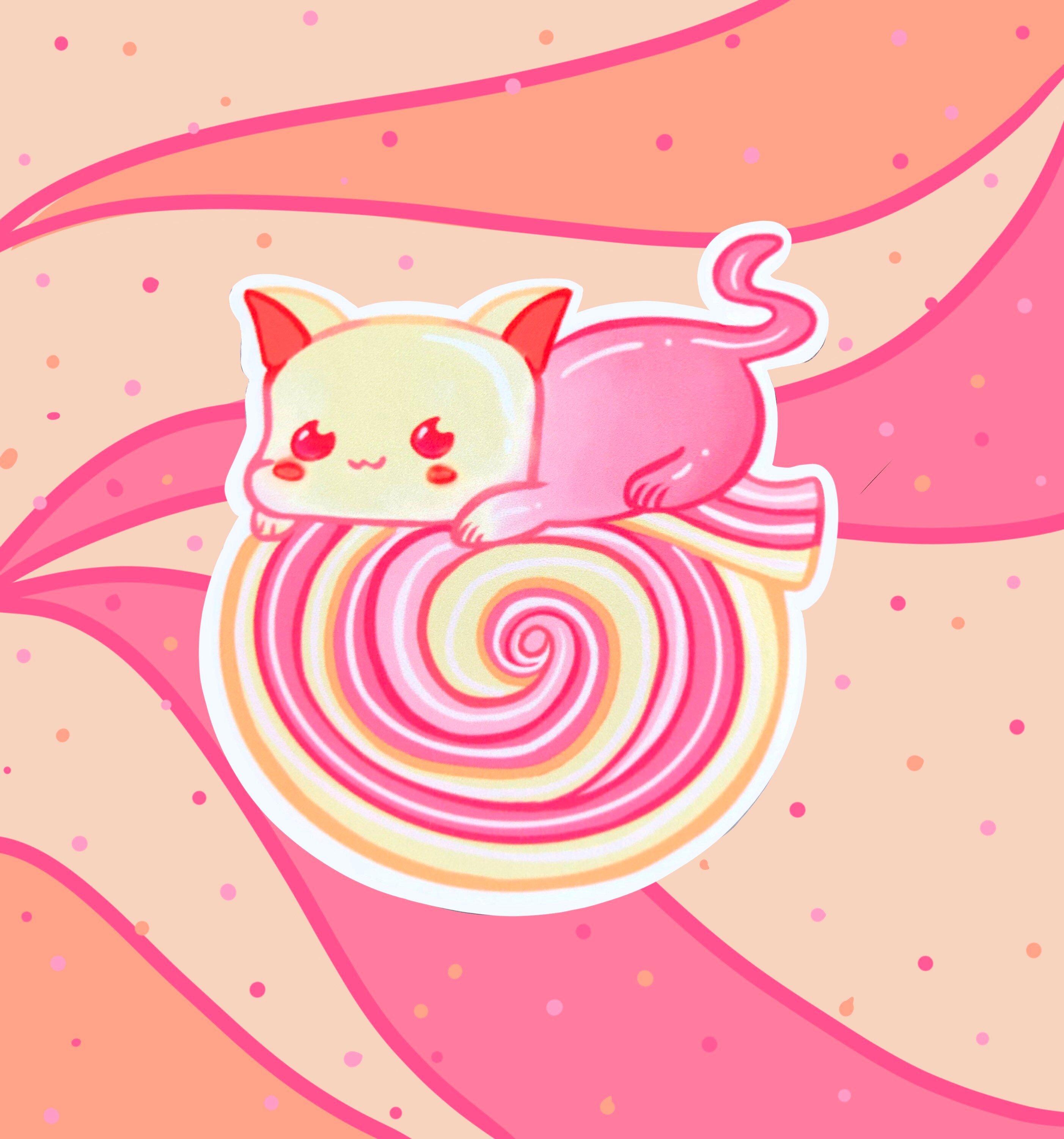 Candy Cat Sticker Sheet Cute Pink Blue Stickers Journal | Etsy