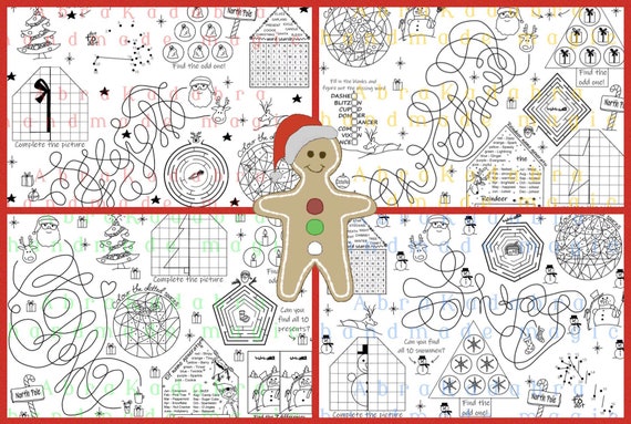 Digital Download Christmas Activity Sheet - Etsy UK