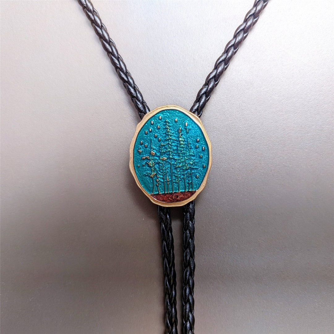 Blue Tree Bola BOLO Tie - Green Necklace Wedding for Men Women ...