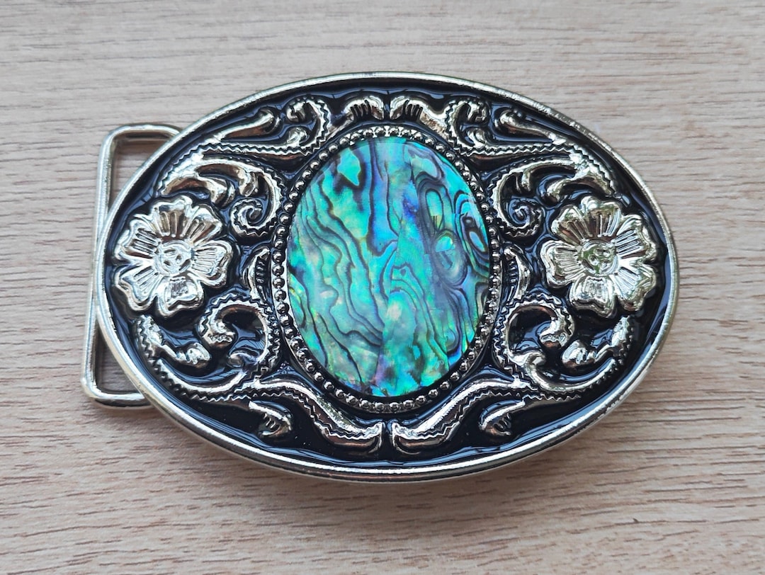 Boho Western Cowboys Buckle Giant Natural Abalone Paua Shell - Etsy