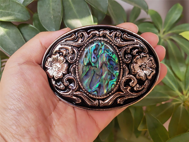 Boho Western Cowboys Buckle Giant Natural Abalone Paua Shell - Etsy