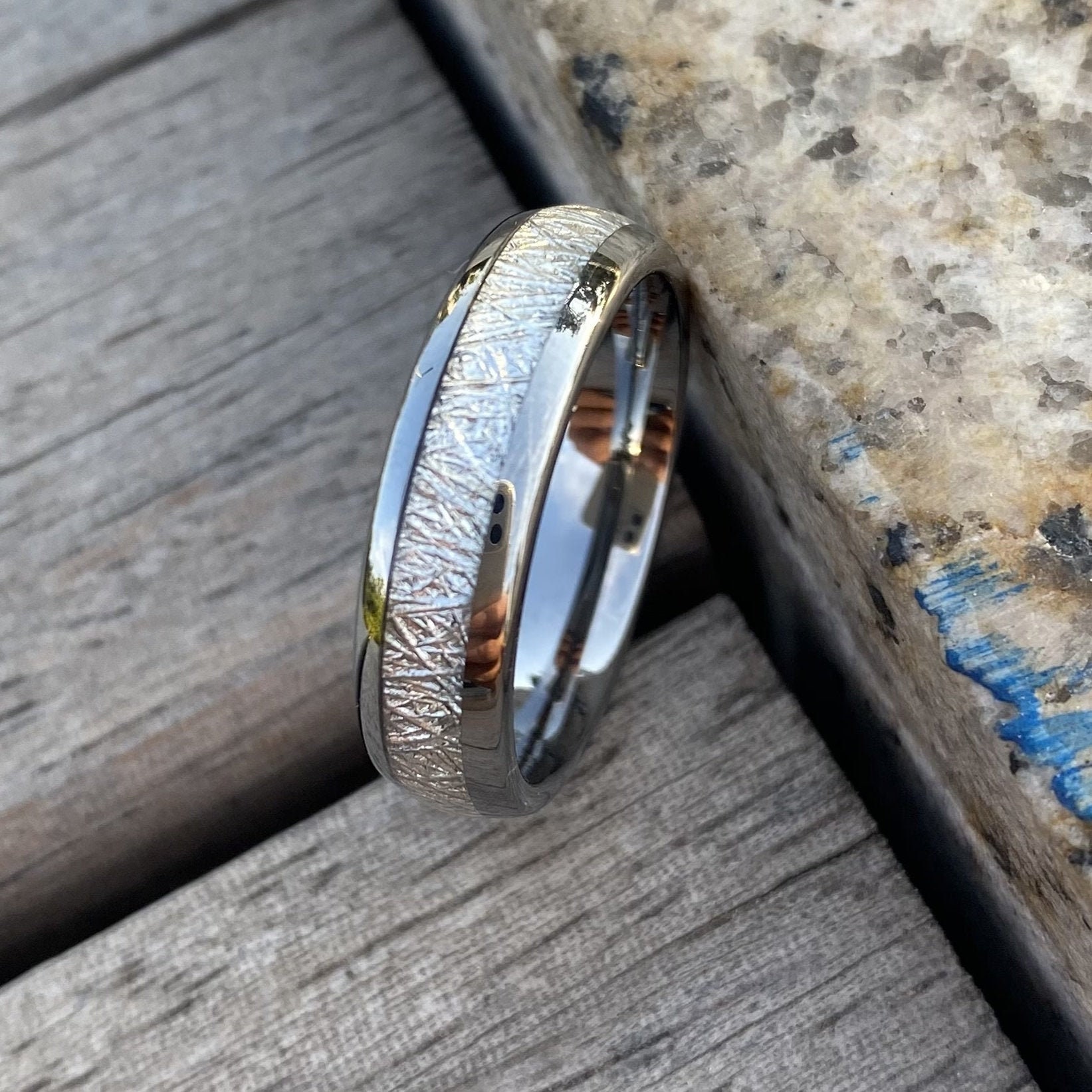 6MM Silber Herren Hartmetall Ring Meteorit Ehering | Etsy