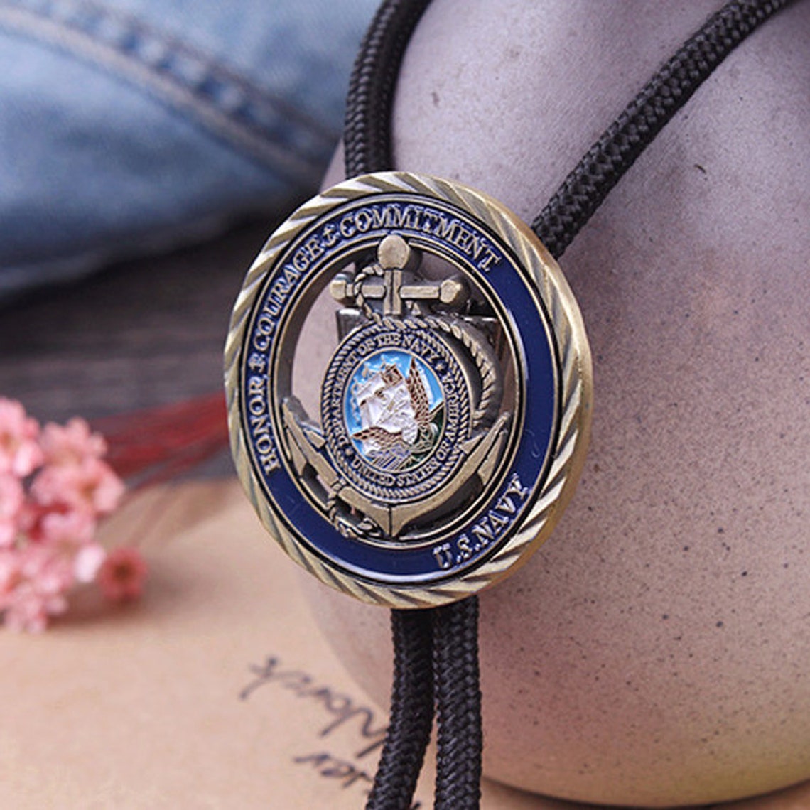US NAVY Medal Mens Groomsmen Bridegroom Bola BOLO Tie - Etsy