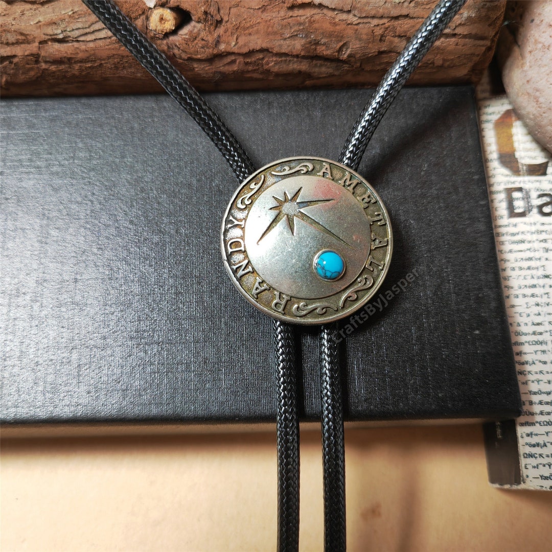 Sunlight Turquoise Bola BOLO Tie Genuine Leather Wedding - Etsy