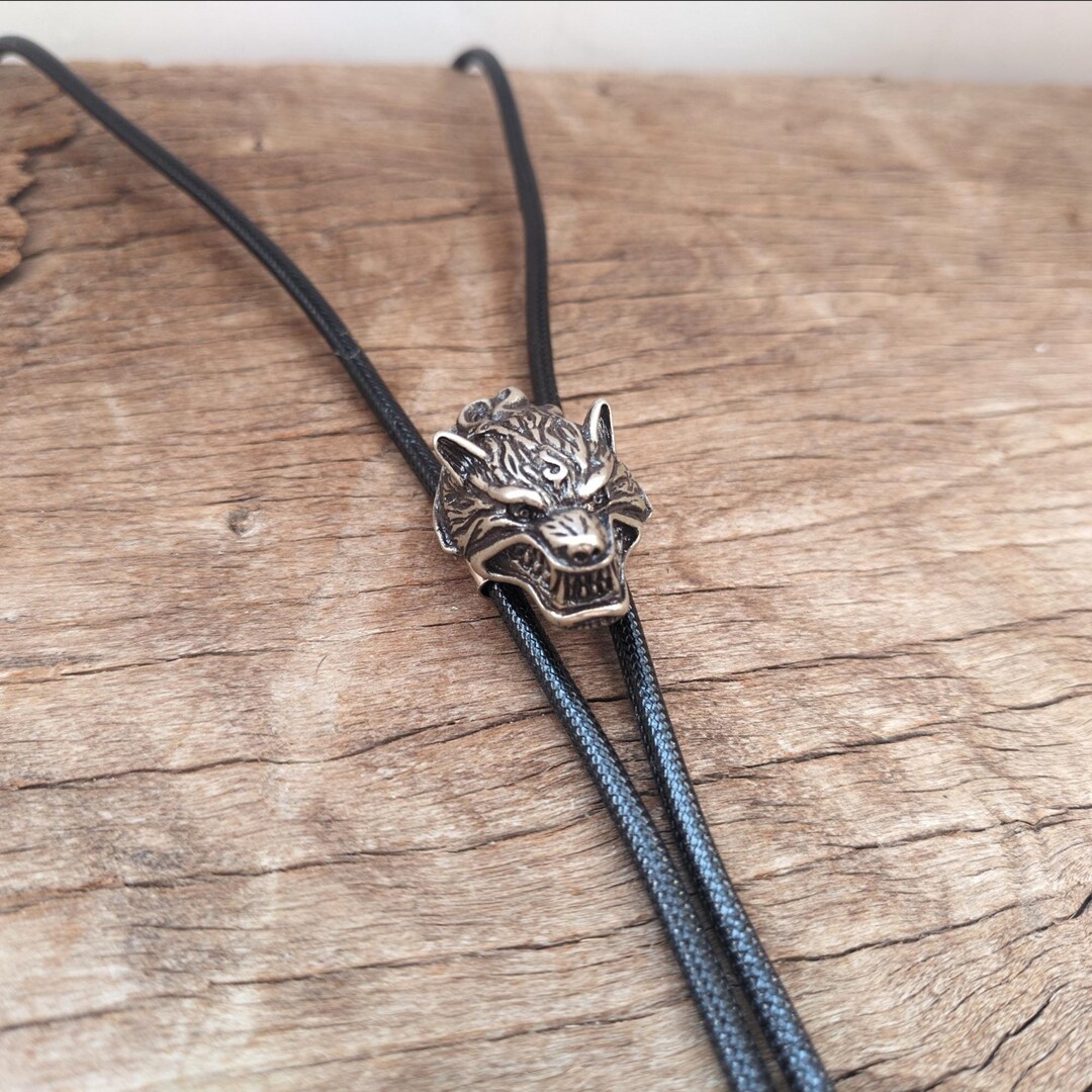 Wolf Head Bolo Tie: Abalone Shell Western Cowboy Necktie - Etsy
