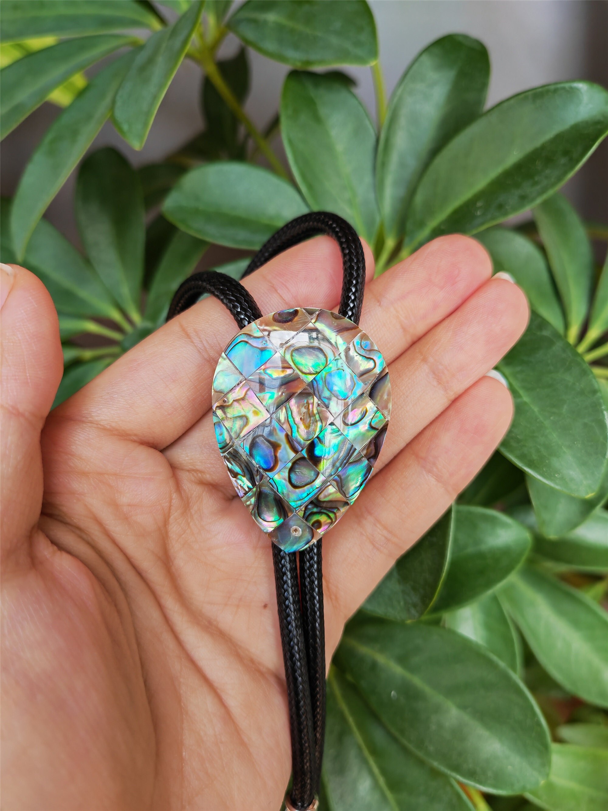 Water Drop Shape Natural Abalone Bola Bolo Tie Western - Etsy