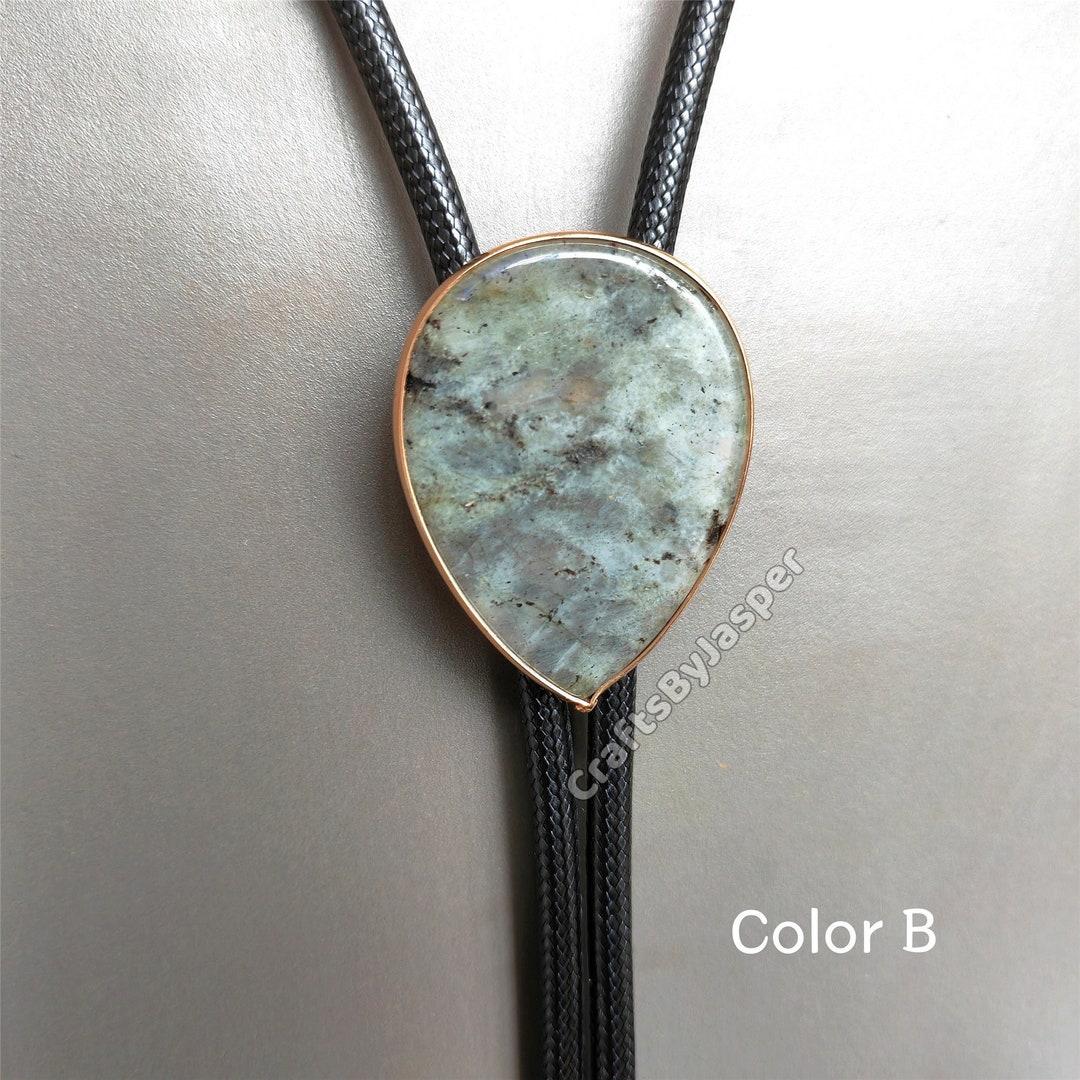 Natural Jade Stone Western Cowboy Mens Groomsmen Bridegroom Bola BOLO ...