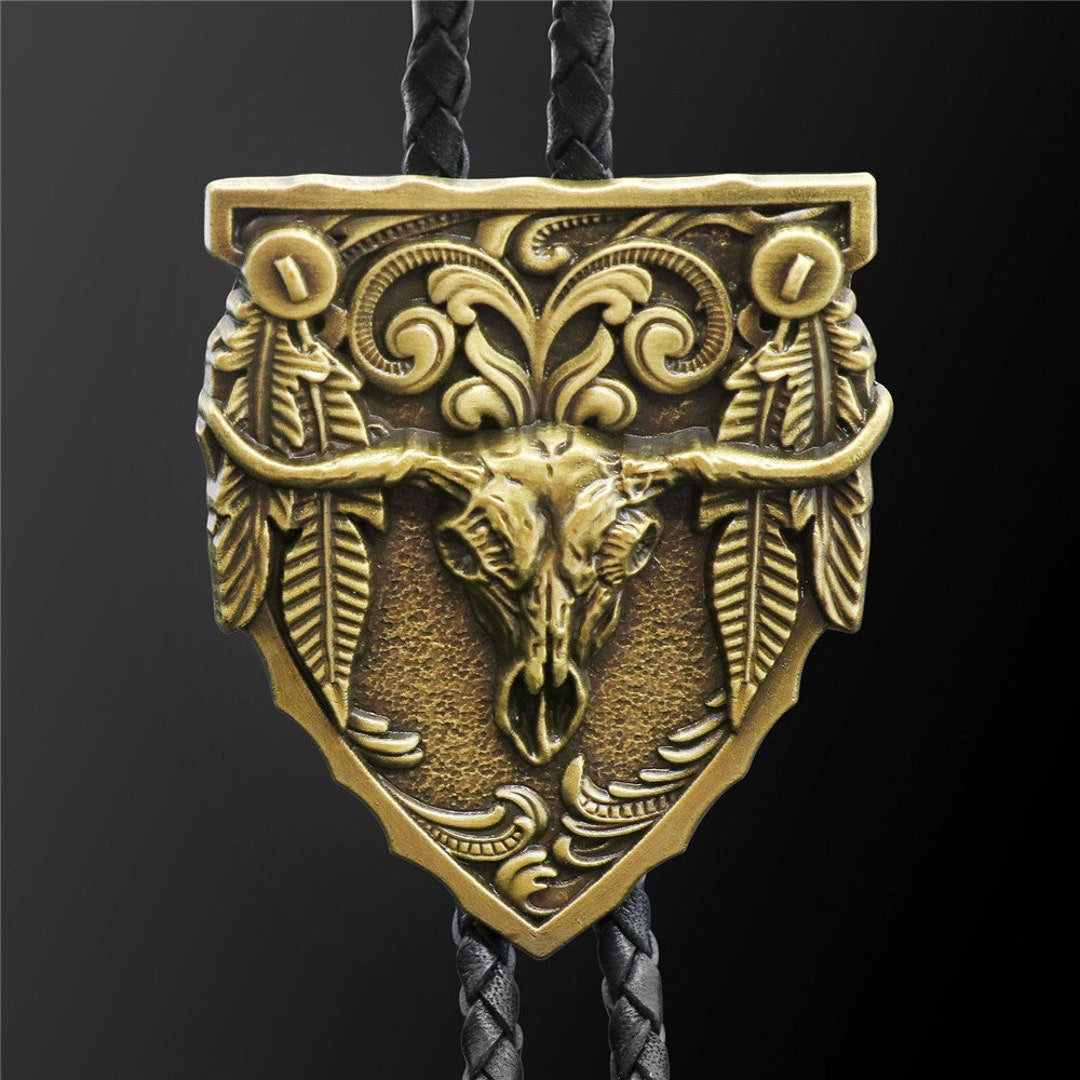 Brass Sheep Head Bola Bolo Tie Wedding Necklace for Men or Women ...