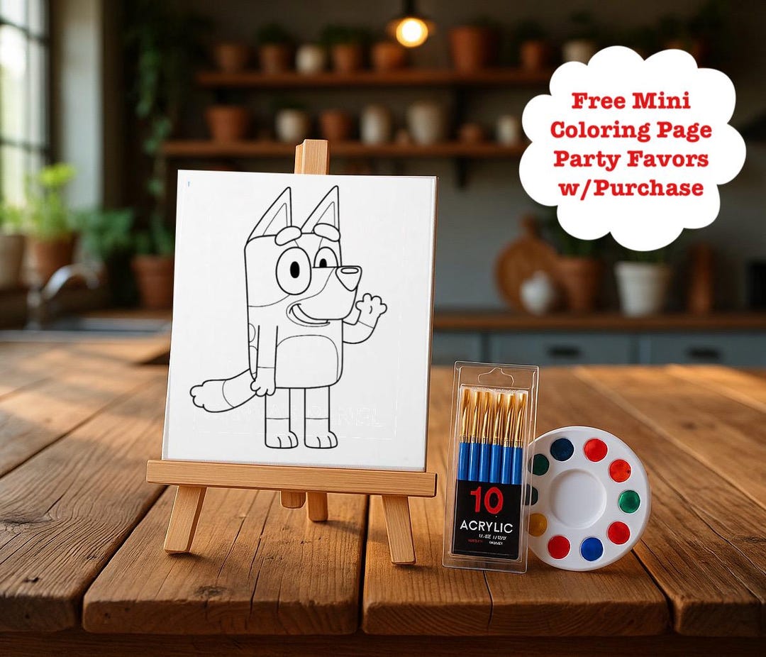 Bluey Paint Party Kit • Complete Paint Party Kit for Girls & Boys ...