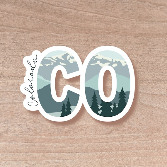 Colorado State Abbreviation Sticker Water Bottle Decal - Etsy
