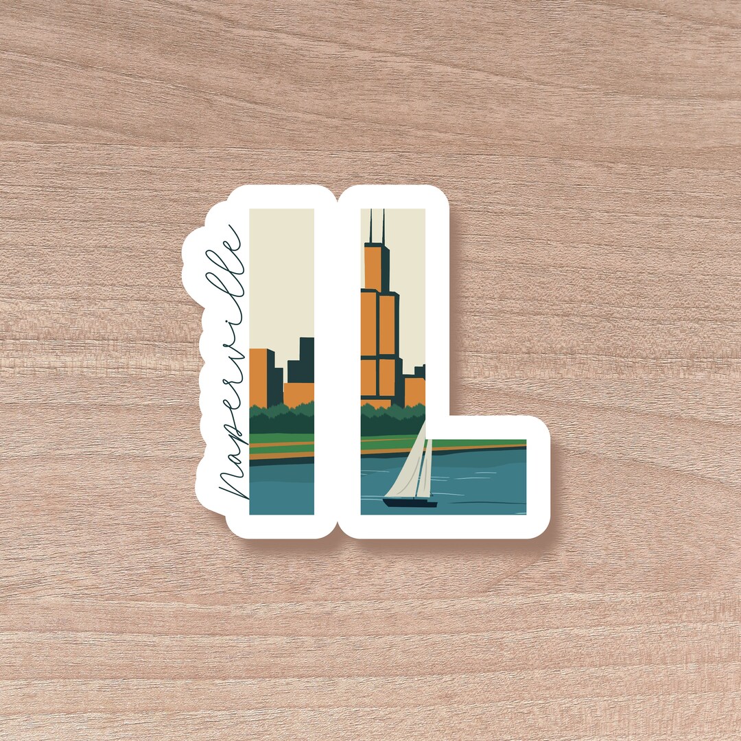 Naperville Illinois State Abbreviation Sticker, Water Bottle, Decal ...