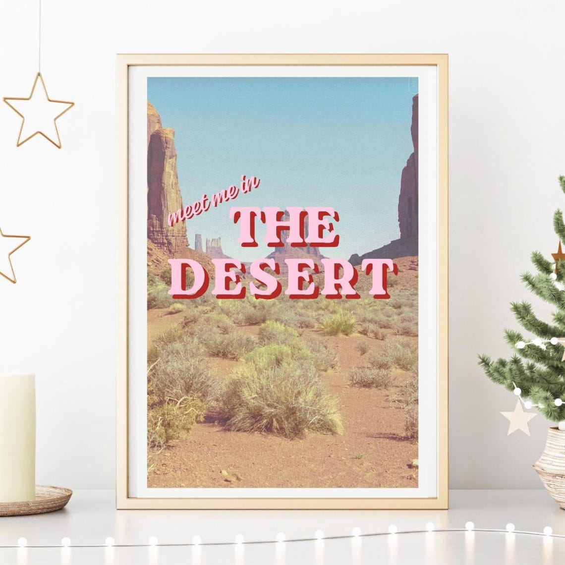 Desert Wall Art Printable – Retro Meet Me in the Desert Poster, Boho ...