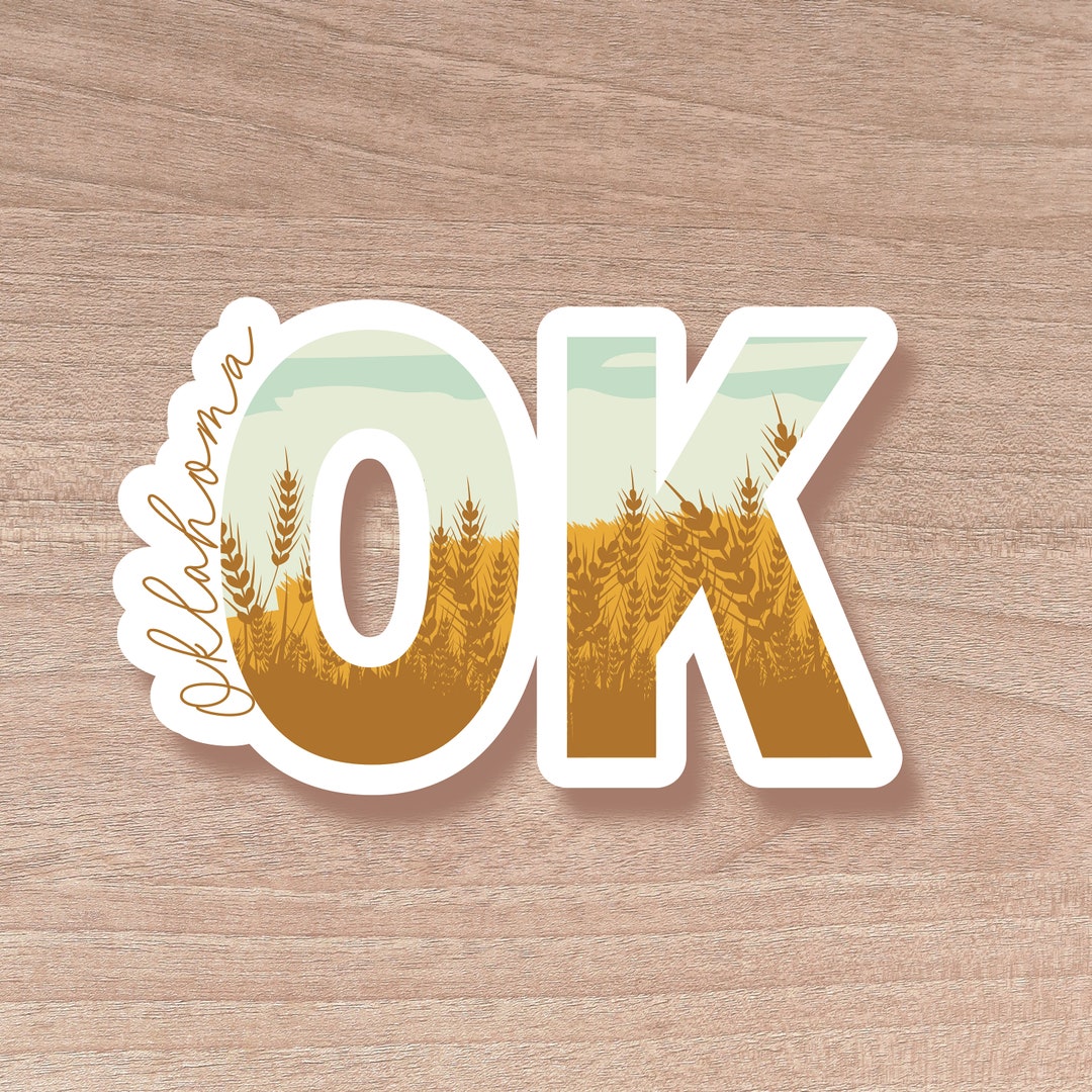Oklahoma State Abbreviation Sticker | Water Bottle | Decal | Vinyl ...
