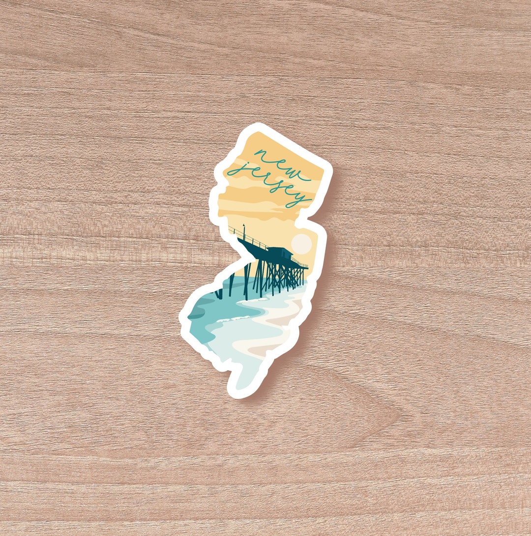 New Jersey Die Cut Scenic Sticker Laptop Decal Water Bottle Decal Vinyl ...
