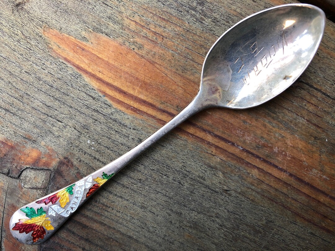 VINTAGE CANADA Victoria BC Sterling Silver Spoon Demitasse Egg Souvenir ...