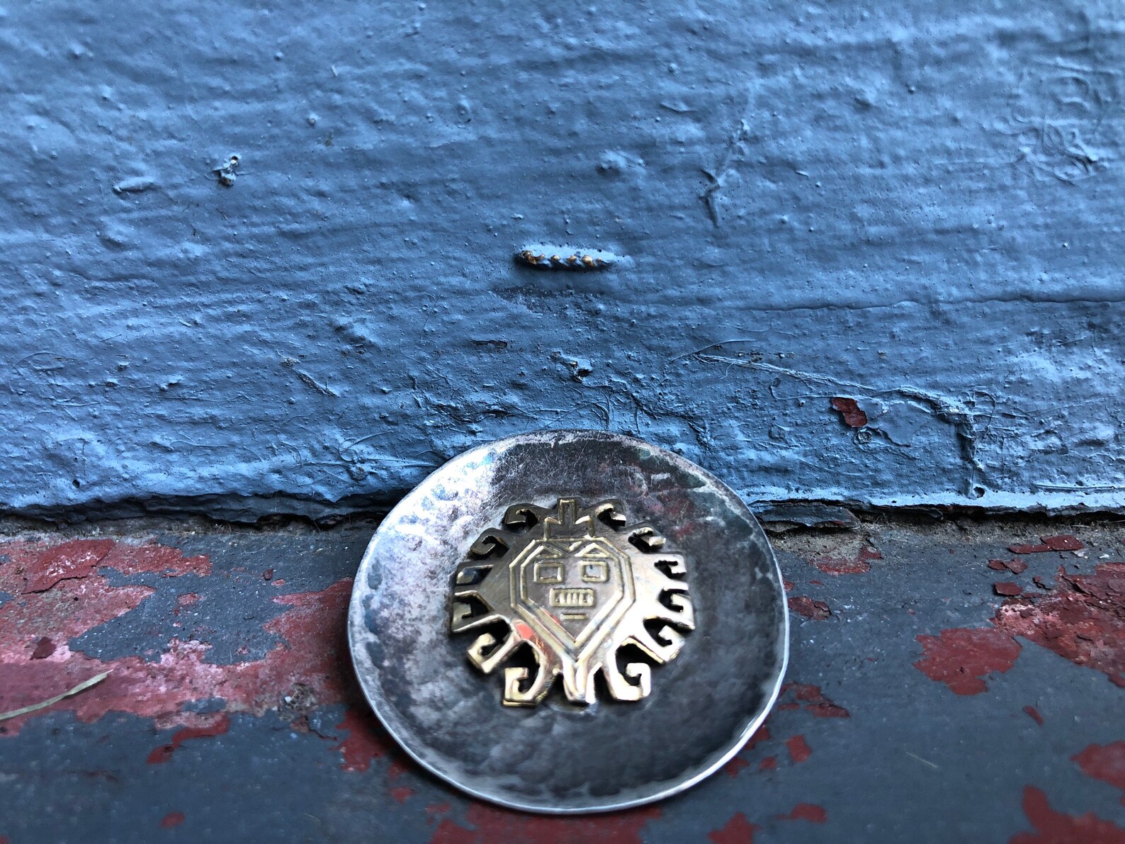 VINTAGE OLD CUZCO 18K Yellow Gold 925 Sterling Silver Brooch | Etsy