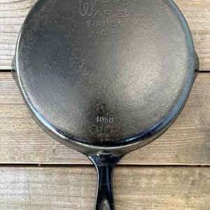 20s 50s VINTAGE Wagner Ware Sidney 0 1058 8 10" Cast Iron Skillet All ...