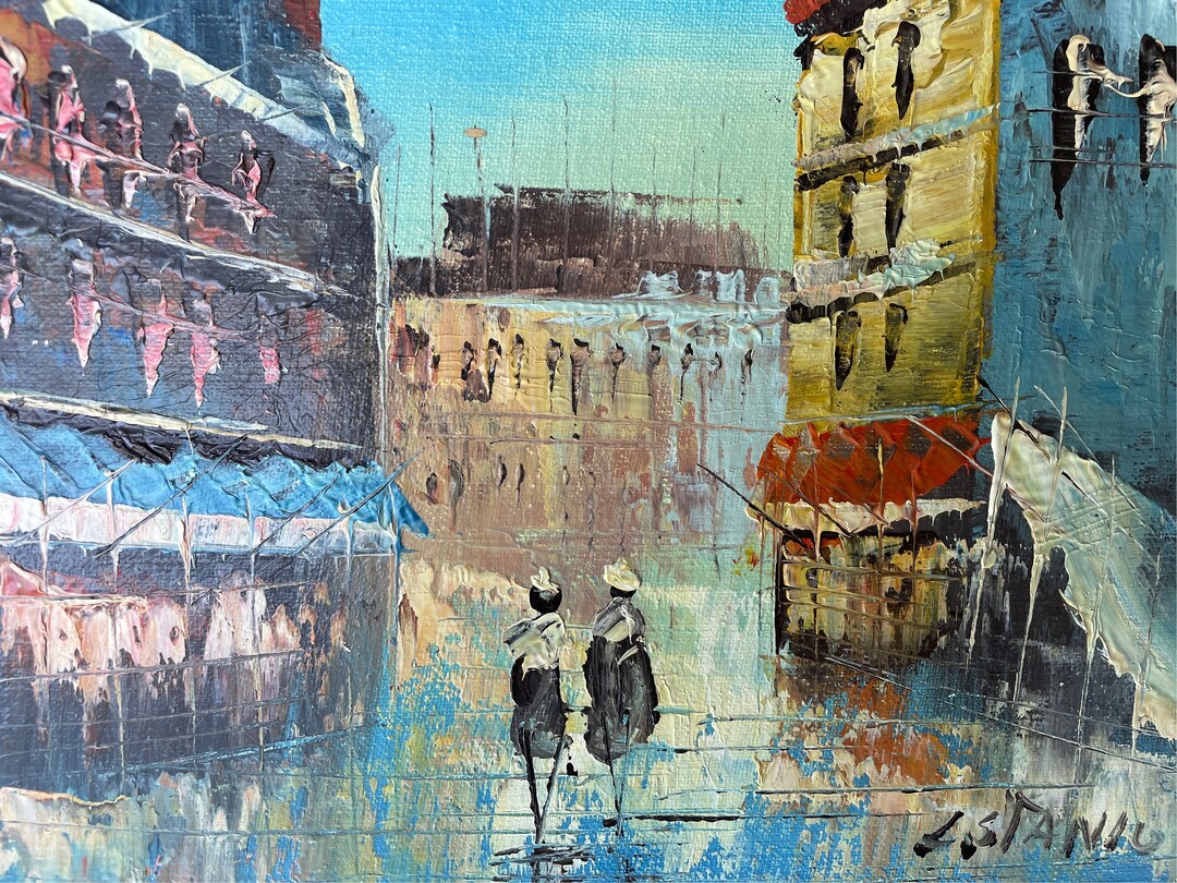 VINTAGE Louis Stanio Painting Signed Original Art Architecture ...