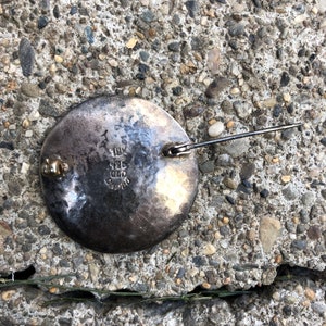 VINTAGE OLD CUZCO 18K Yellow Gold 925 Sterling Silver Brooch Pin Round ...