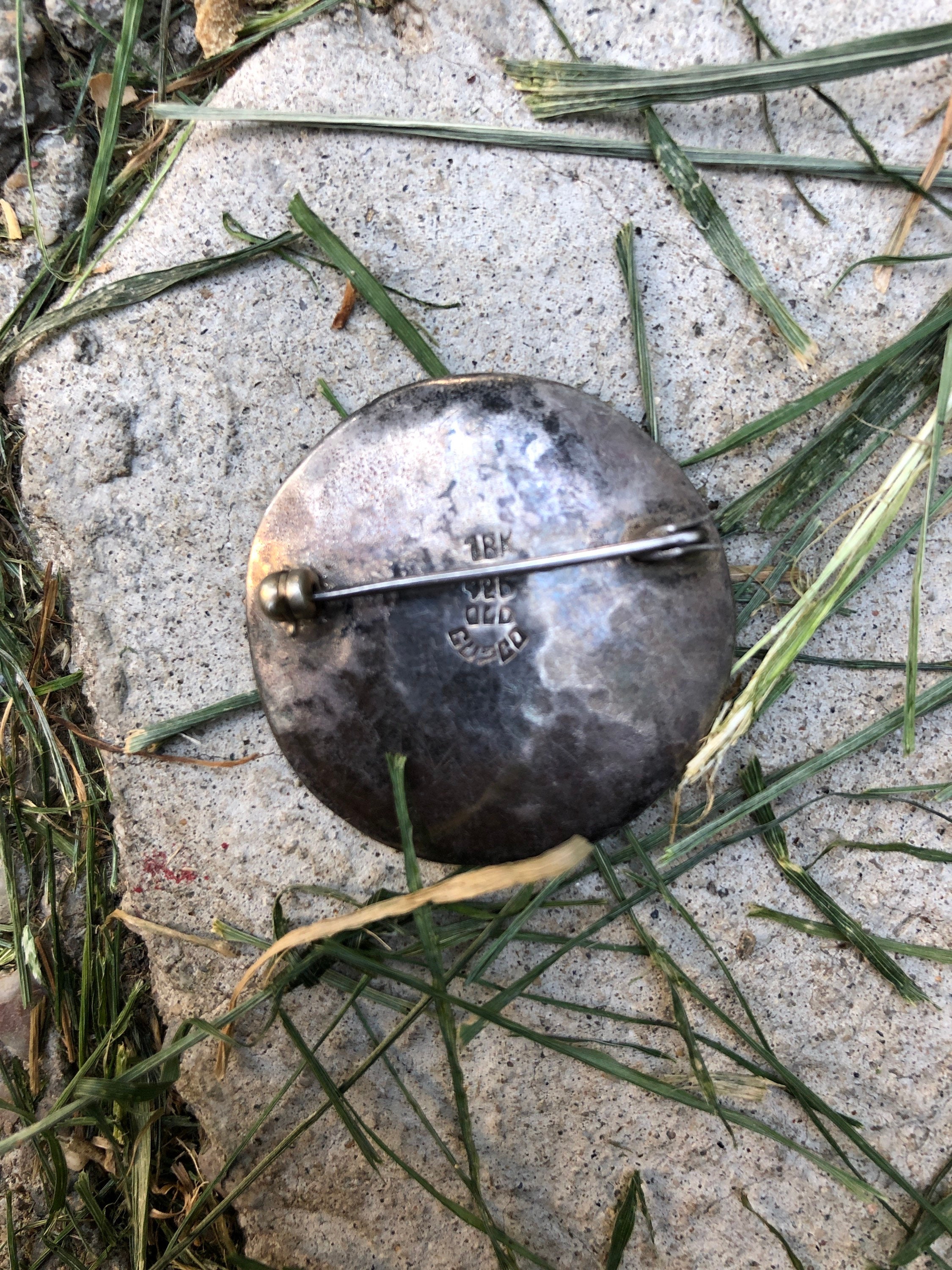 VINTAGE OLD CUZCO 18K Yellow Gold 925 Sterling Silver Brooch | Etsy