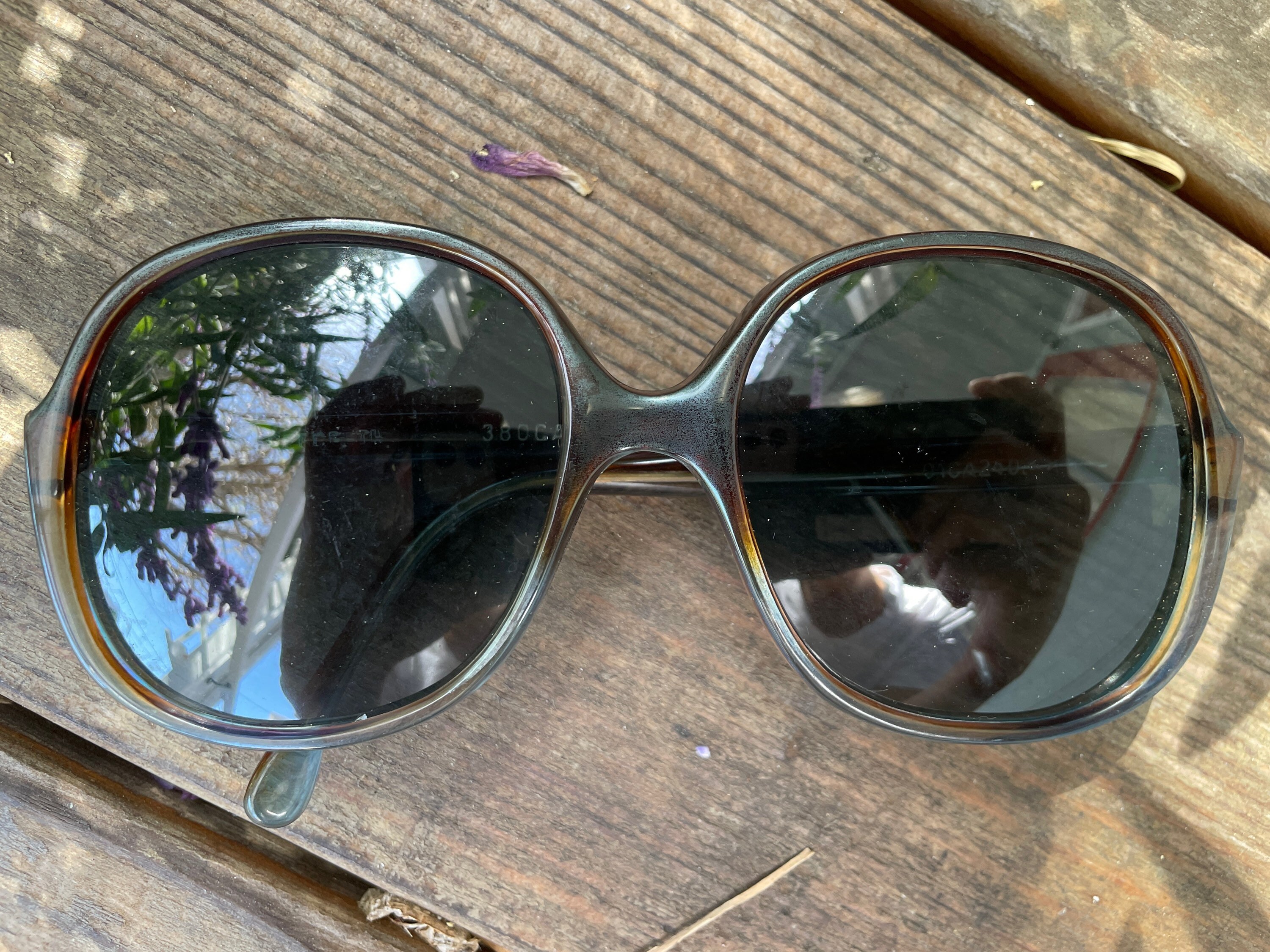 60s 70s VINTAGE Sunglasses Blue & Brown Ombré Plastic Frames | Etsy