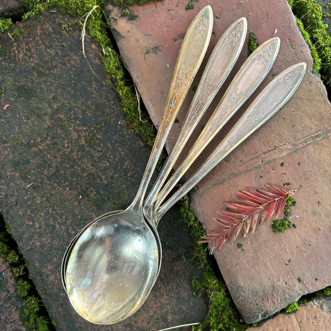 30s 1934 VINTAGE WM A Rogers Debutante Grandeur Princess Spoons ...