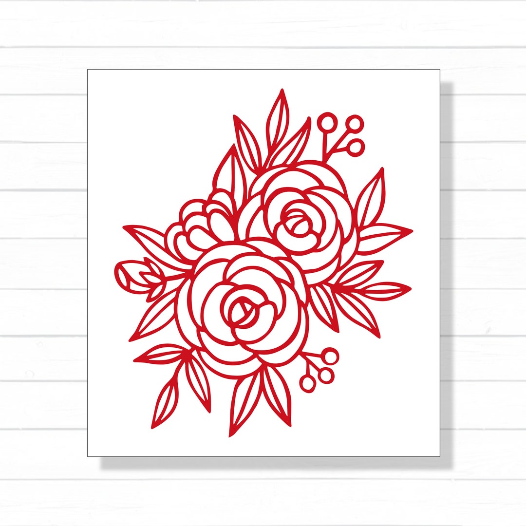 Rose Vinyl Decal Rose Decal Flower Decal Rose Sticker Vinyl Decal Vinyl ...