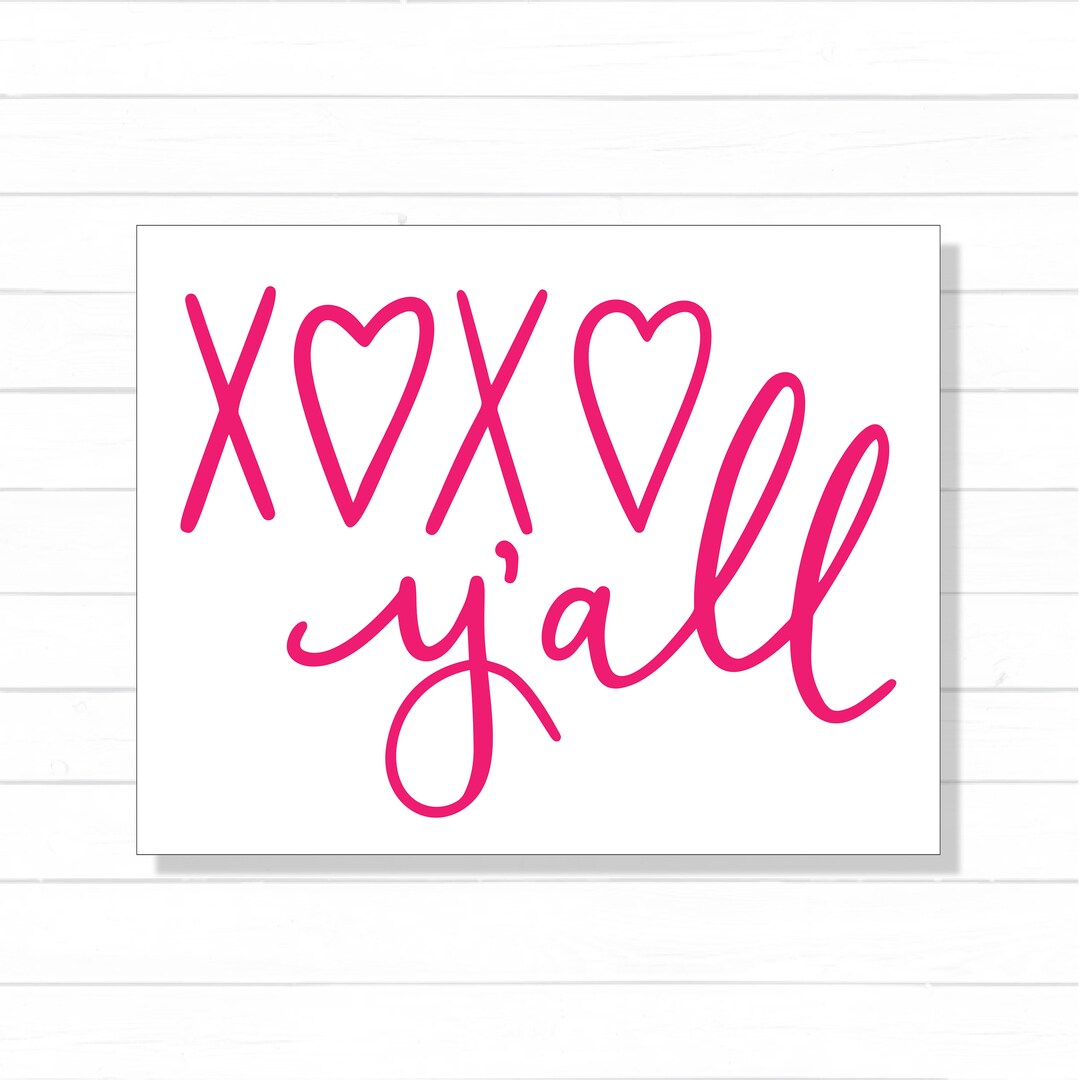 XOXO Y'all Vinyl Decal XOXO Decal Valentine's Day Decal Valentine's Day ...