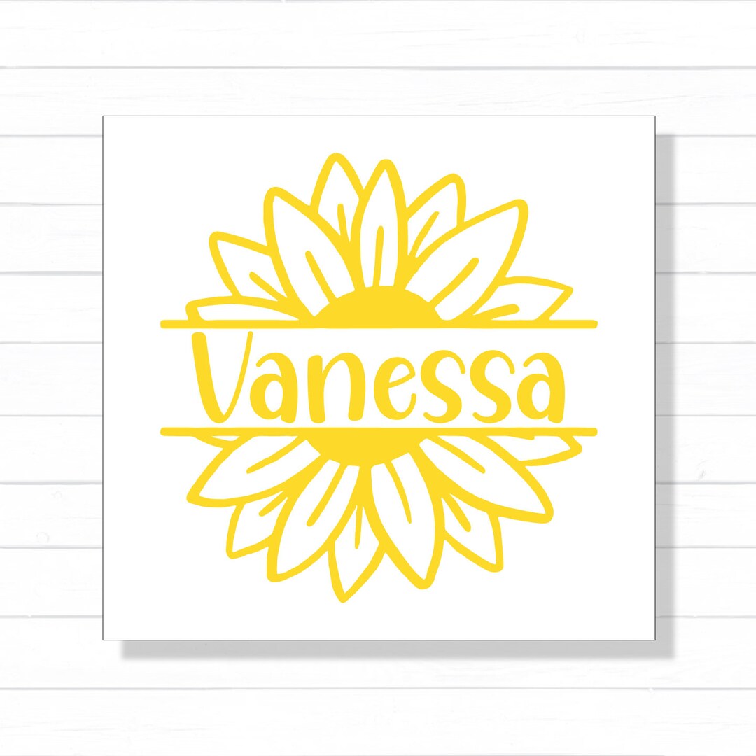 Sunflower Monogram Vinyl Decal Sunflower Monogram Decal Monogram Decal ...