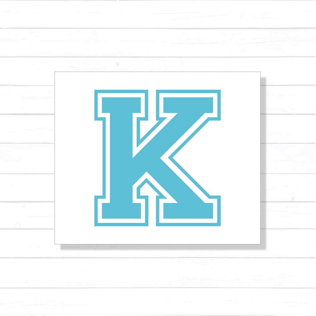 Varsity Initial Decal Varsity Decal Custom Monogram Decal Vinyl Decal ...