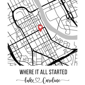 Personalized Where We Met Map Where It All Began Gift for Her Gift for ...
