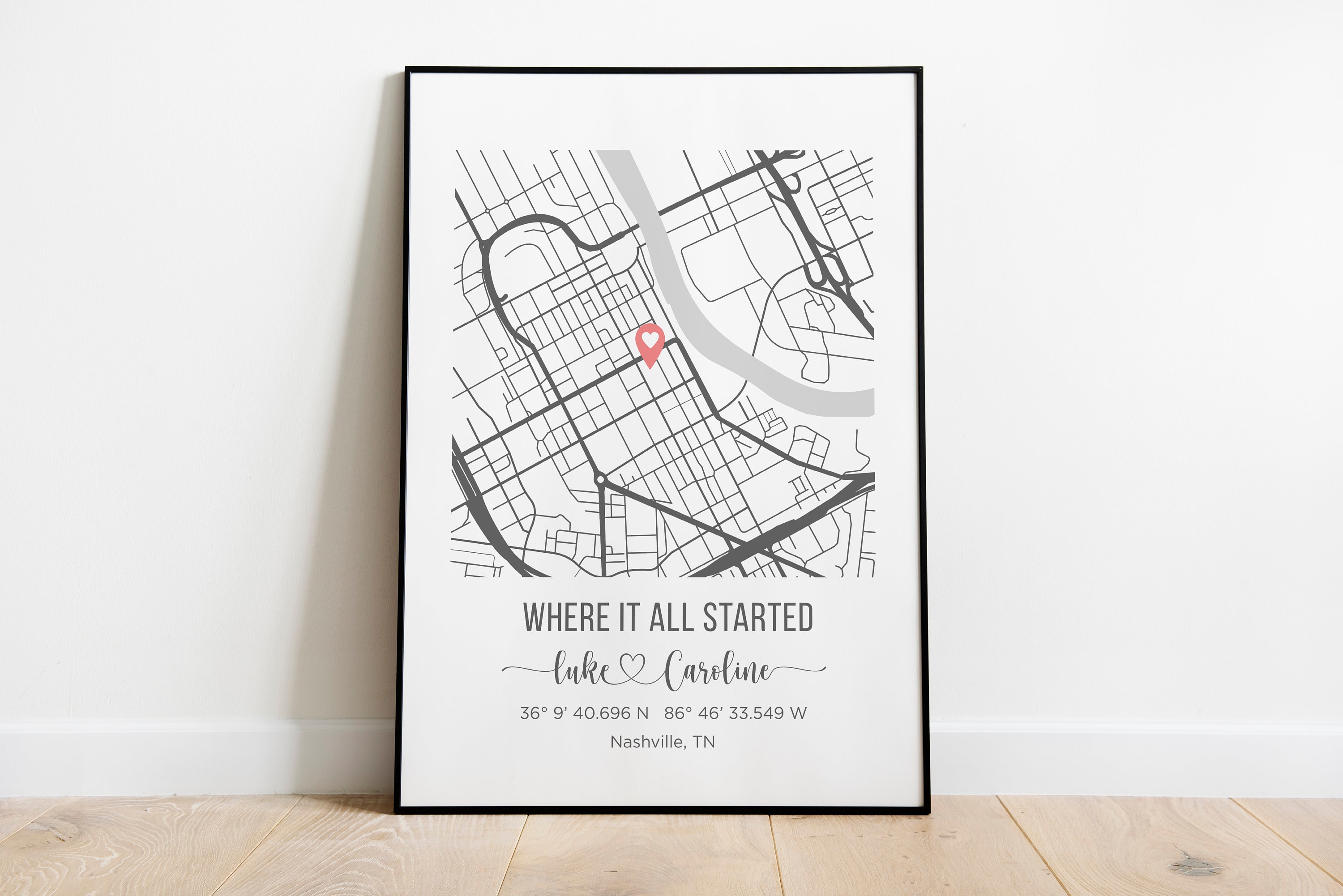 Personalized Where We Met Map Where it all began Couple Map | Etsy