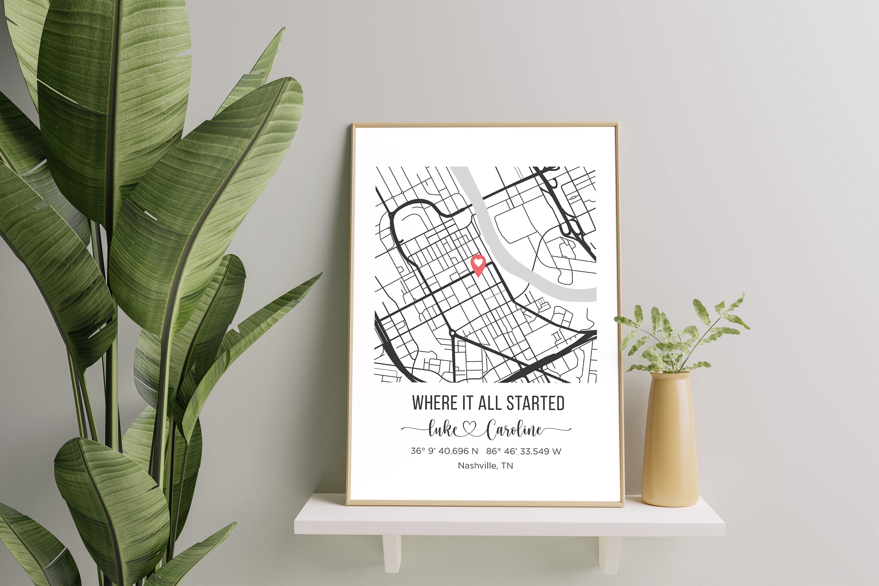 Personalized Where We Met Map Where It All Began Couple Map - Etsy
