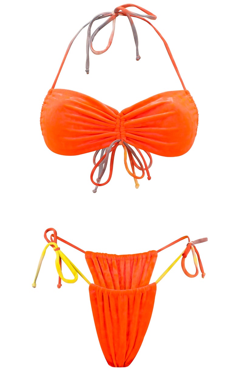 Glamour Bikini Girls Orange And Yellow Scrunch G String By Swimxotic Hot Sex Picture