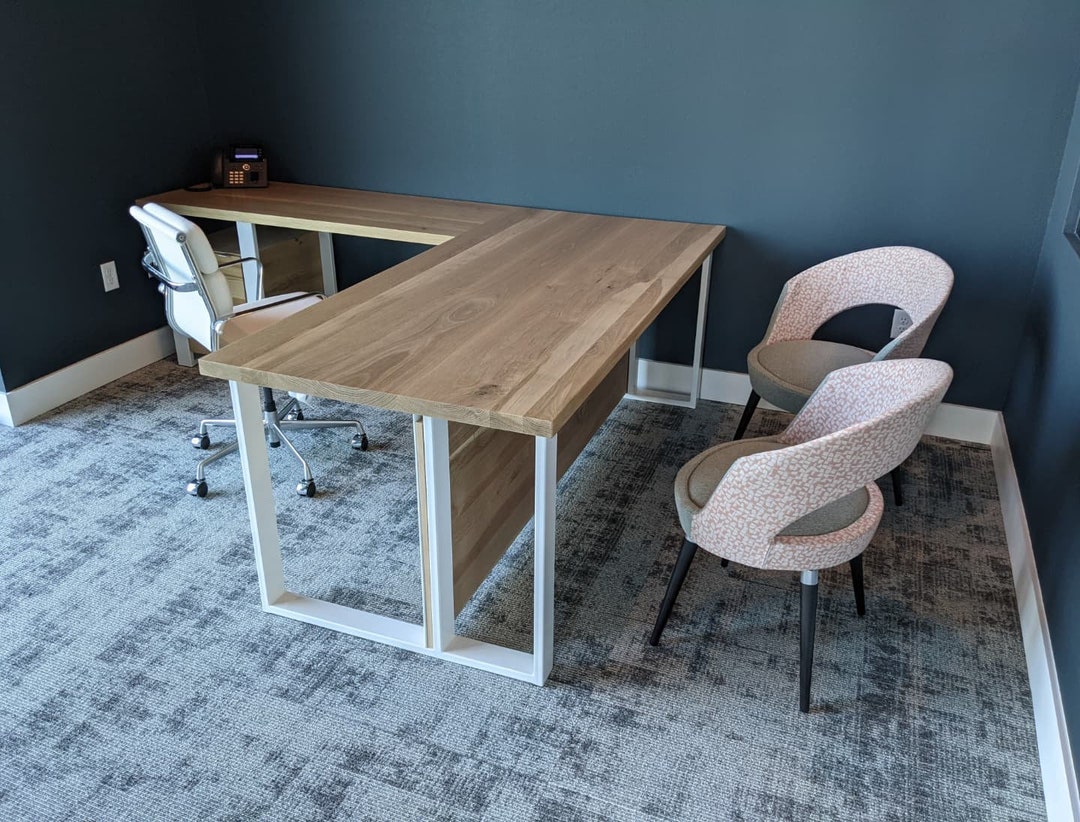 L Shaped Desk With Privacy Screen for Home of Office - Etsy