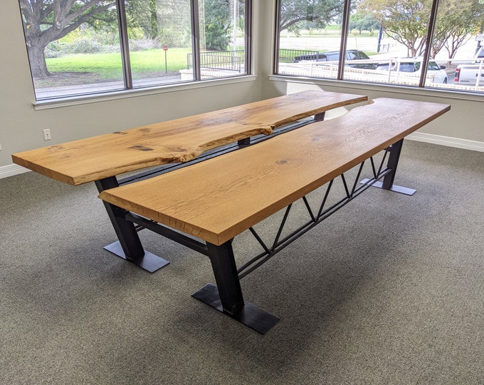 Modern Wood Conference Table, Office Table With 2.5 Thick Reclaimed ...